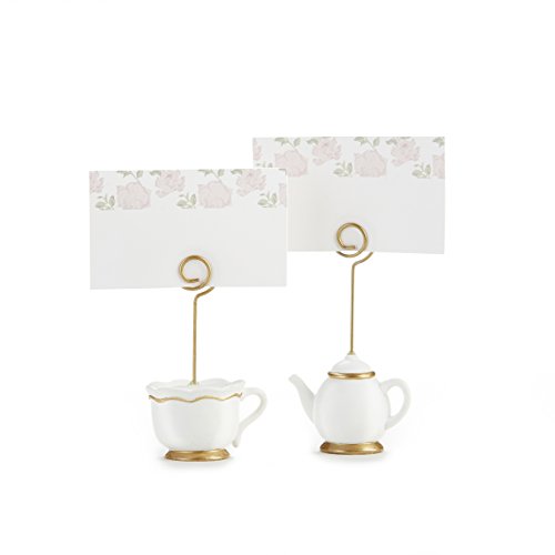 Kate Aspen, Place Card Holders, Tea Time Whimsy, Teapot and Teacup, Place Cards Included, Set of 6,Pink