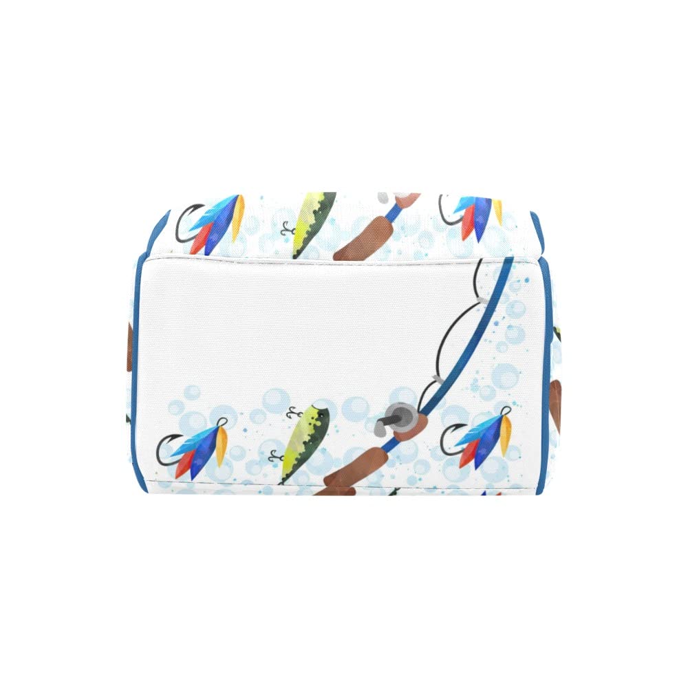 XOZOTY Funny Fishing Diaper Bags Backpack with Name Personalized Nursing Nappy Bag Travel Tote Bag Gifts