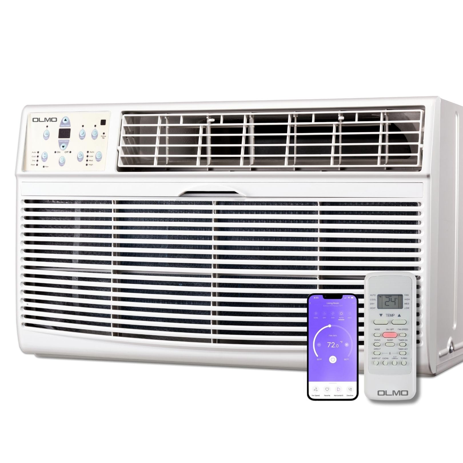 OLMO 8,000 btu 115V Through-the-Wall Air Conditioner with Remote Control and built in Smart Kit, (Heating and Cooling) (R32 Refrigerant)…