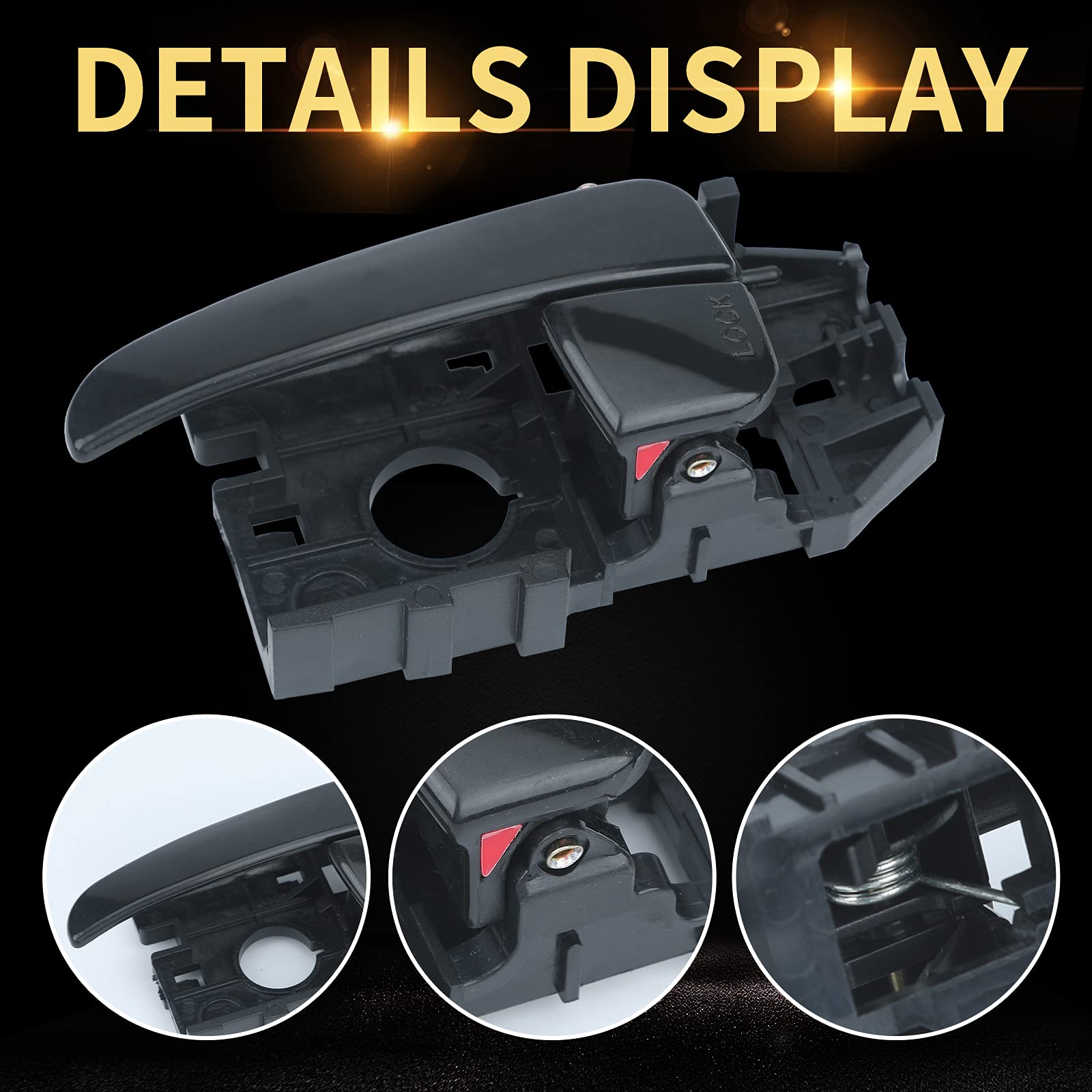 CROSSPASSION Interior Door Handles,Front Left & Right Driver Side,for 2001 2002 2003 2004 2005 2006 for Hyundai Elantra,Replace 83452/83453/826102D000CA/826202D000CA