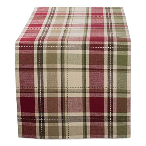 DII Fall & Thanksgiving Dining Table Décor Reusable Cotton Fabric, Table Runner, 13x36, Rustic Homespun Plaid