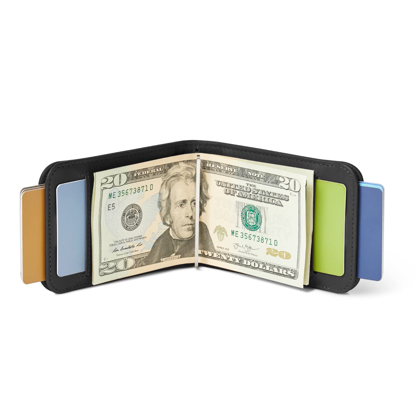 Distil Union Wally 5.0 with MagLock | Leather Bifold Wallet with Money Clip & MagLock | Slim, Minimalist Billfold (Black, Version 5.0 with RFID)
