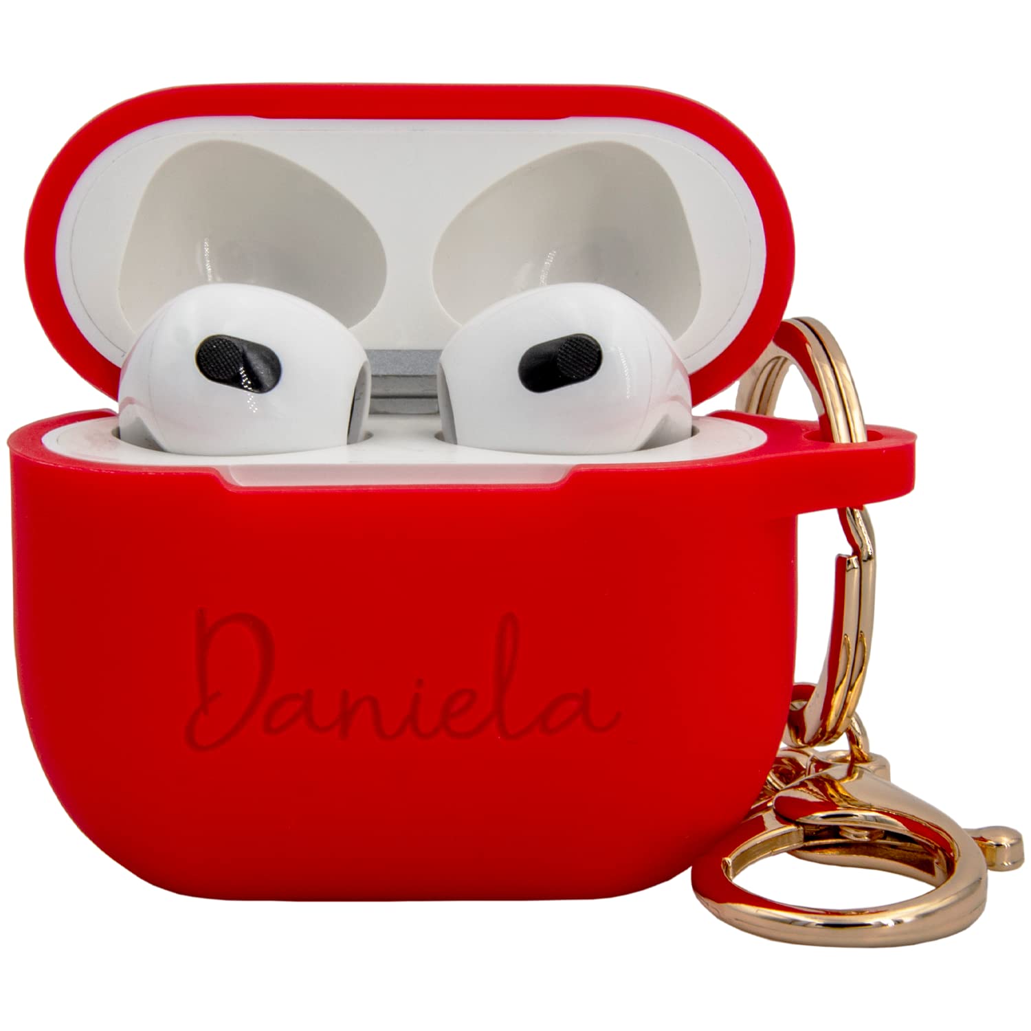 Custom Case Compatible with AirPods 3rd Cover generation With Keychain,Personalized Name Gift Silicon Protective Accessories for Apple Airpods 2nd 1st 3 Pro Birthday for Women Men Girls Boys