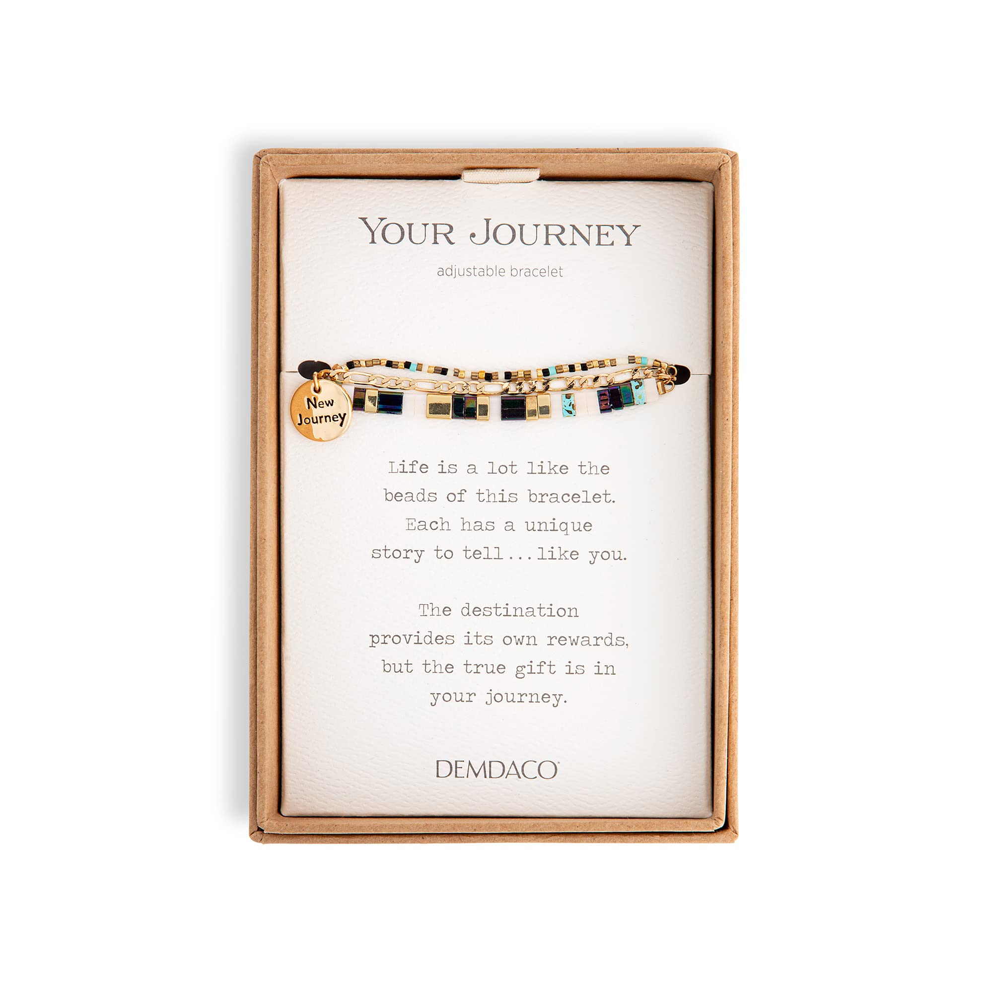 DEMDACO New Journey Gold Tone One Size Fits Most Brass Your Journey Tile Bracelet
