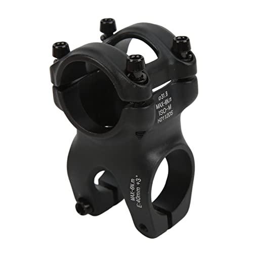 Demeras Bike Stem Riser, Bike Handlebar Stem Aluminum Alloy Hollow Design Wear Resistant Black for Mountain Bike for Road Bike