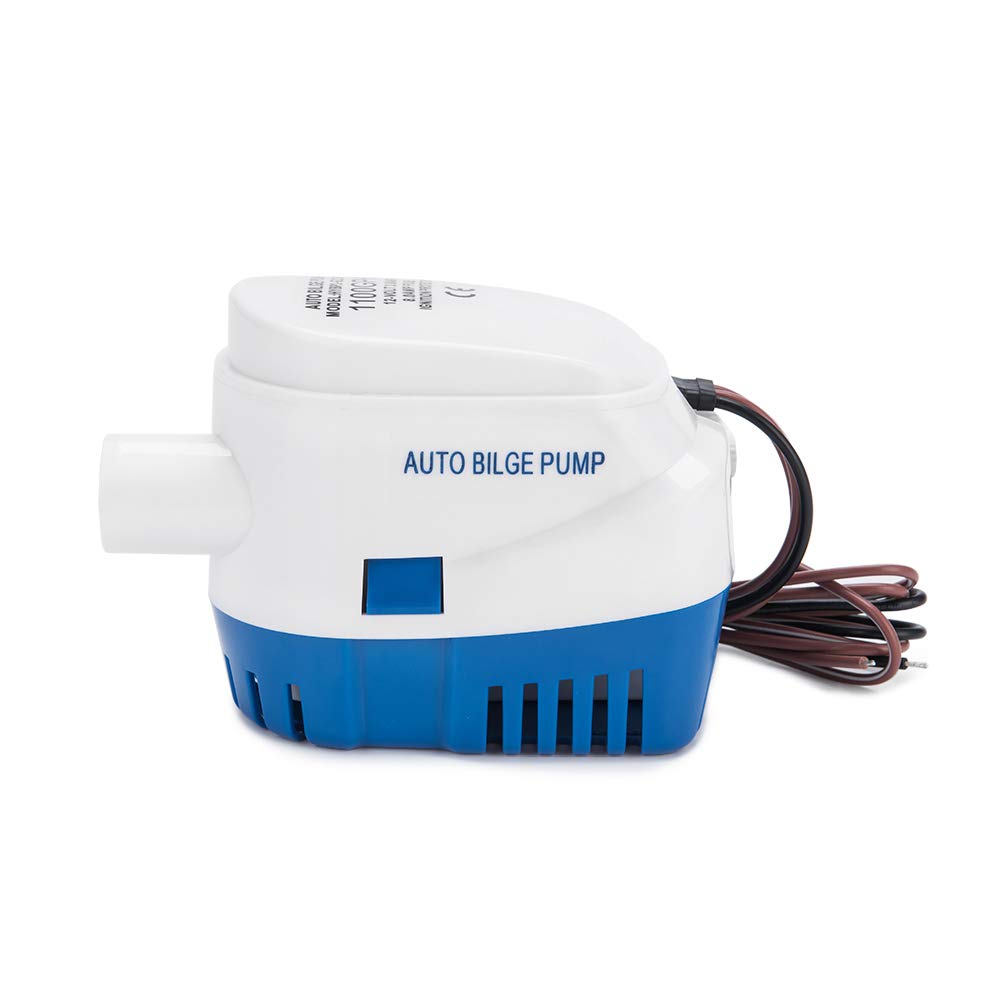 Dontmiss Automatic Submersible Small Boat Bilge Pump 12v 1100gph Auto with Float Switch bilge pump for boat(Outlet Diameter:1 1/8") (1100GPH)