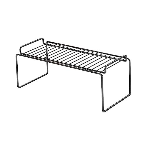 KLKCMS Spice Seasoning Rack Bathroom Organizer Multipurpose under Sink Shelf Cabinet Basket Organizer for Shower Kitchen Countertop Bathroom, L Black
