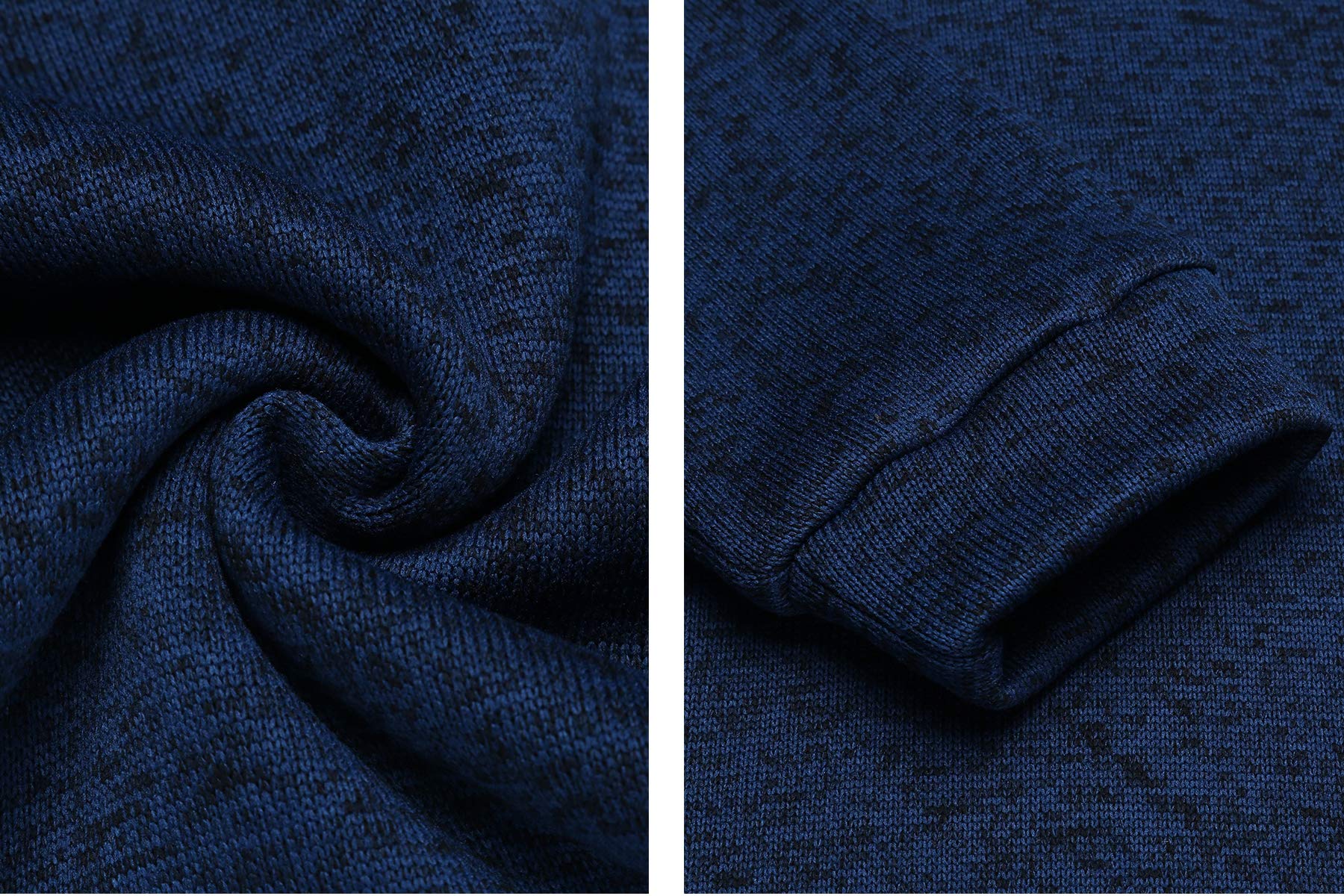 COOFANDY Mens Casual Knit Sweater Shirt Shawl Collar Fit Winter Pullover Navy Blue