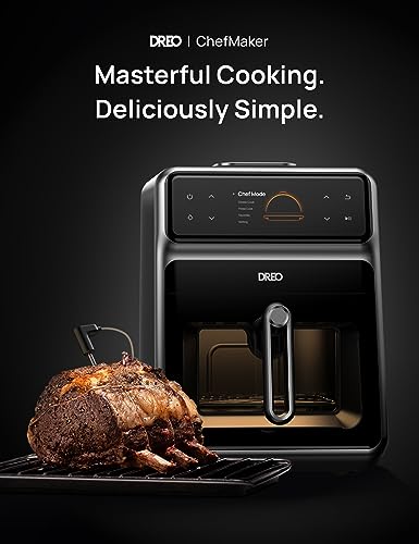 Dreo ChefMaker Combi Fryer, Cook like a pro with just the press of a button, Smart Air Fryer Cooker with Cook probe, Water Atomizer, 3 professional cooking modes, 6 QT