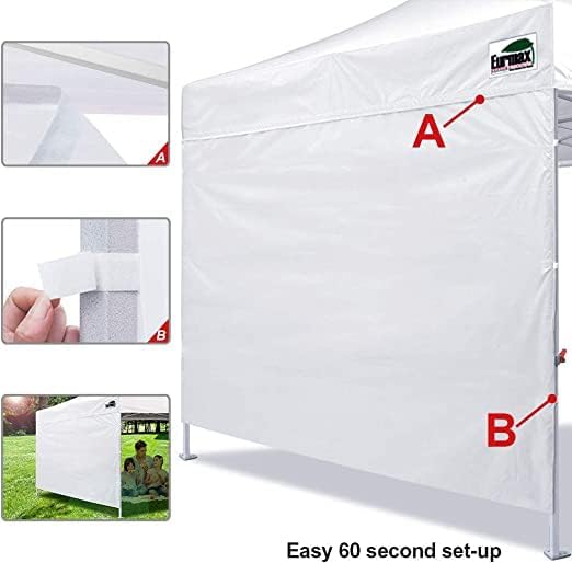 Eurmax USA Smart Durable Pop up Canopy Tent with 1 Removable Sidewall 10'x10' Outdoor Craft Show Canopy Bouns 4X Stakes(Kelly Green)