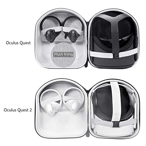 Cuawan Oculus Quest 2 Accessories-Hard Protective Case Storage Bag Carrying for VR Headset, Portable and Lightweight Bump Prevention, Gaming Glasses Case, Grey