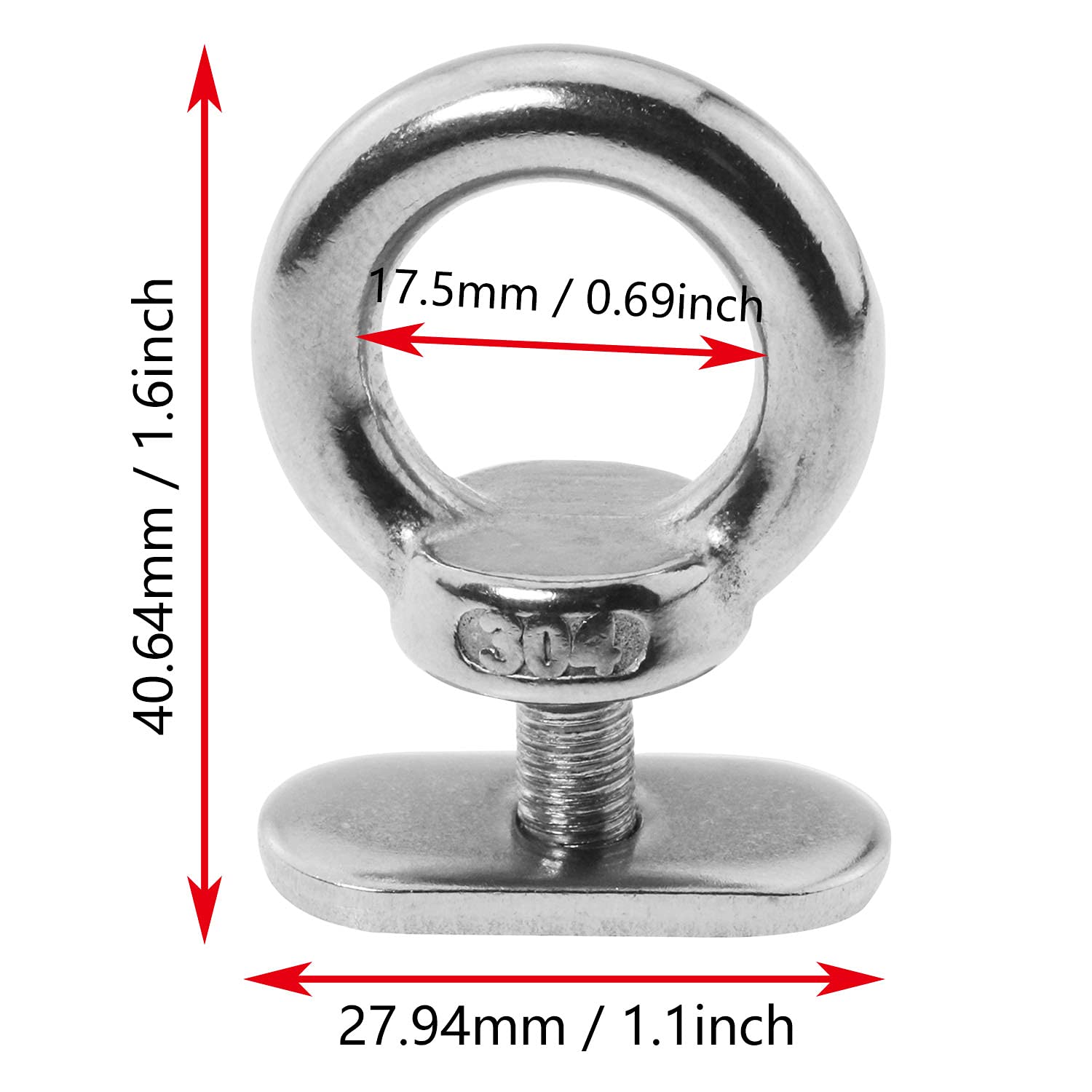 CSNSD Tie Down Eyelet 4PCS Stainless Steel Kayak Track Mount Tie Fishing Eyelet Rail Accessory for Kayak Canoe Boat Cord Rope