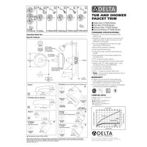 Delta Faucet Classic 13 Series Single-Function Shower Valve Trim Kit, Shower Handle, Valve Trim Kit Brushed Nickel, Delta Shower Trim Kit, Stainless T13020-SS (Valve Not Included)