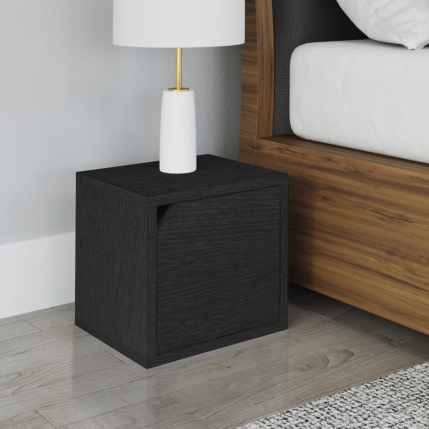 Way Basics Closet Organizer and Storage - Modular Connect Door Cube (Tool-free Assembly), Black