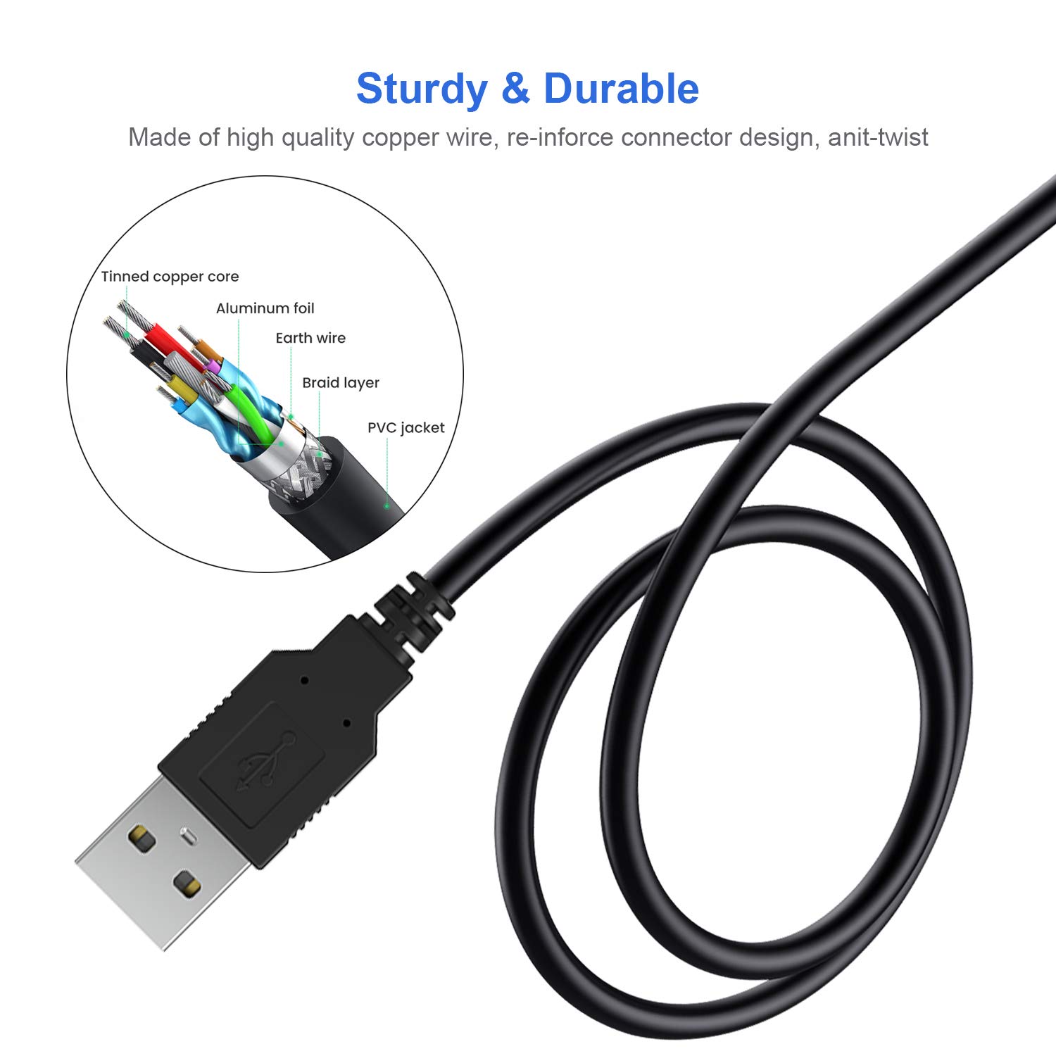 CSTESVN 2 in 1 USB Charger Cable for Nintendo DS Lite, New 3DS(XL/LL), New 3DS, 3DS(XL/LL), 3DS, New 2DS(XL/LL), 2DS, DSi(XL/LL), DSi(NOT Compatible with Nintendo DS)
