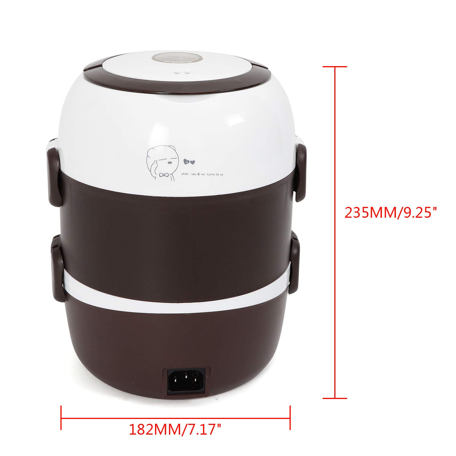 Food Steamer 3 Layers Portable Micro Electric Lunch Box Food Heated Warmer Steamer Rice Cooker Pot Style Rice Cooker (2L)