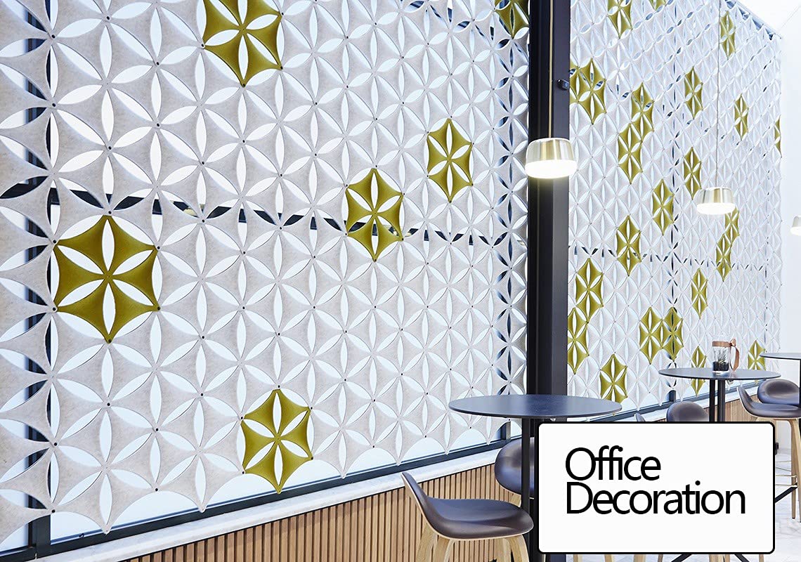 OSHIYINN White 3D Flower Venus 14"x12" Hanging Room Divider Panel Felt Fiber Surface High Density Polyester Fiber Board Cut Room Partition Home Decoratio(12 Pcs)