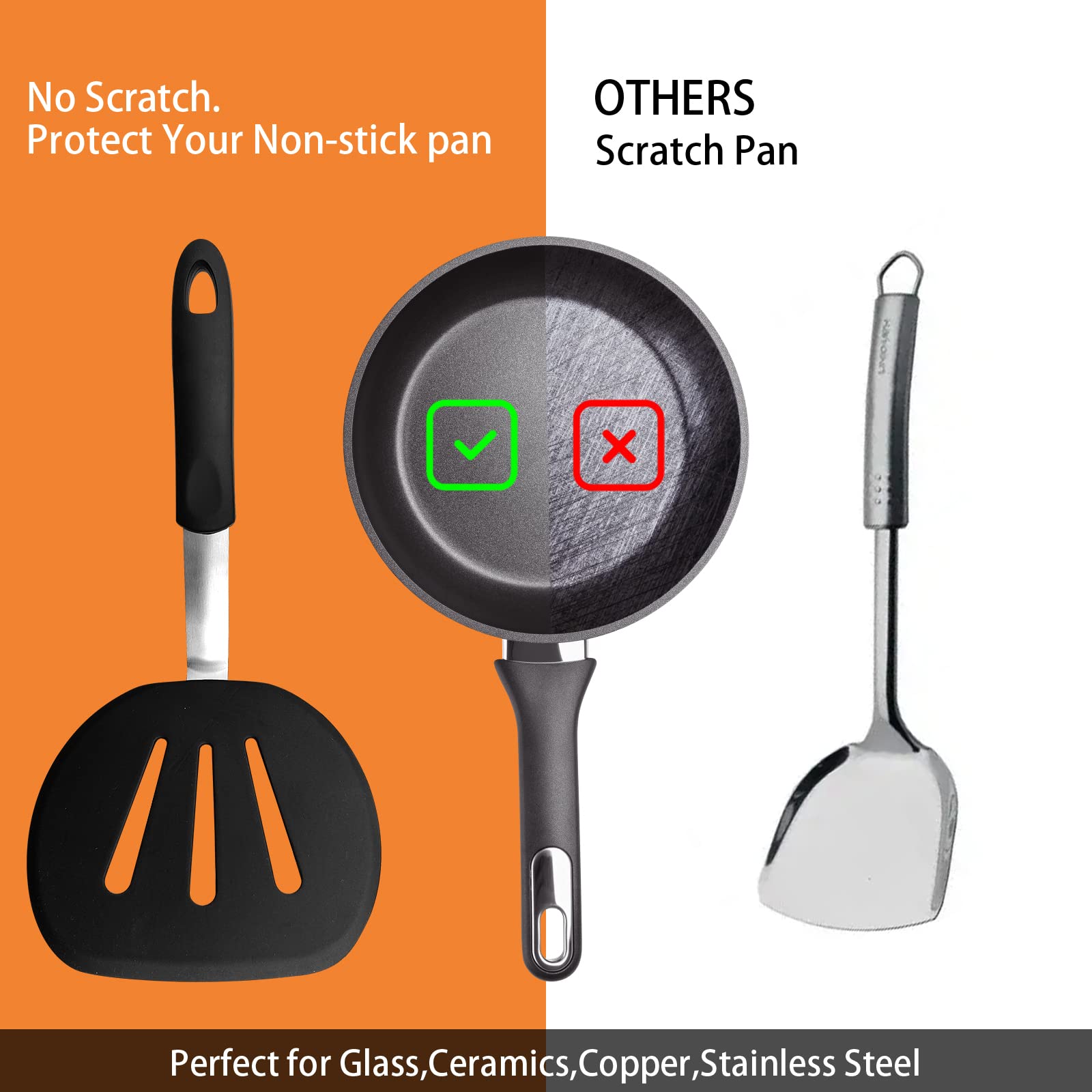 Daily Kitchen Utensil Set Silicone,Heat Resistant Cooking Utensils for Non Stick Cookware Spatula and Spoons Set Kitchen Tools for Baking Frying 4-Piece Set(Black)