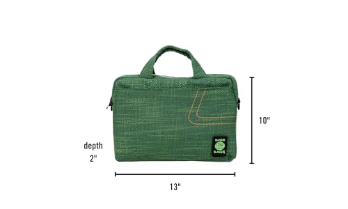 DIME BAGS Side Hustler | Hemp Computer Bag | Padded Commuter Shoulder Bag (15 inch, Black)