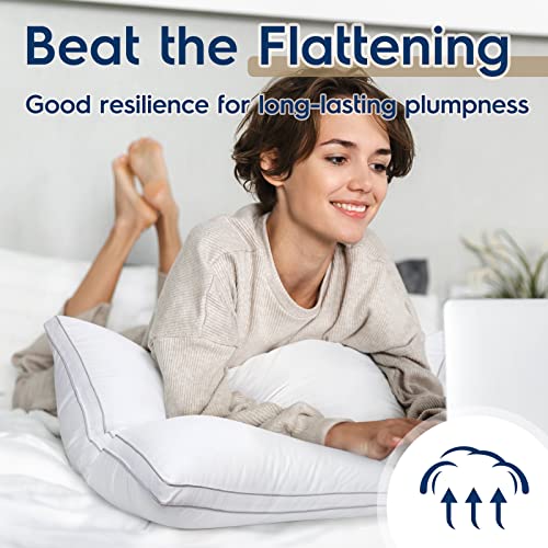 viewstar Pillows King Size Set of 2, Bed Pillows for Sleeping, King Pillows 2 Pack for Back, Stomach or Side Sleepers, Fluffy Pillows for Bed with Down Alternative, Machine Washable, 20" x 34"