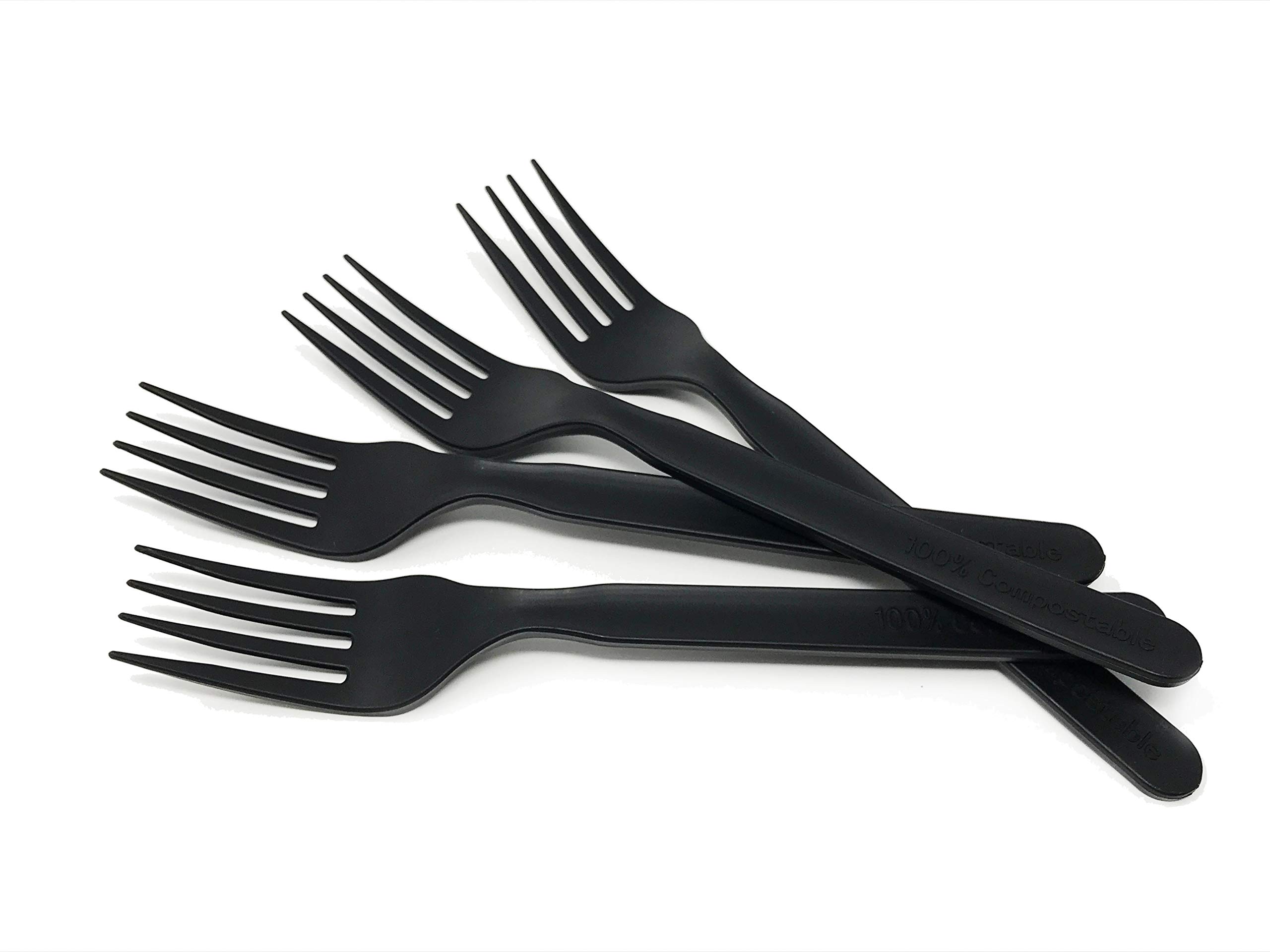 Compostable Heavyweight Disposable Forks - 100 Count CPLA Forks - Eco Friendly Compostable Forks Made from Cornstarch