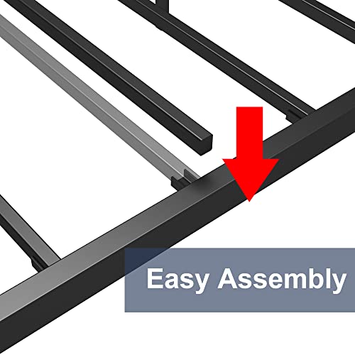 LIKIMIO King Bed Frame and Headboard, Easy Assembly, Noise-Free, No Box Spring Needed, Heavy Strong Metal Support Frames, Double-Row Support Bars, Rustic Brown