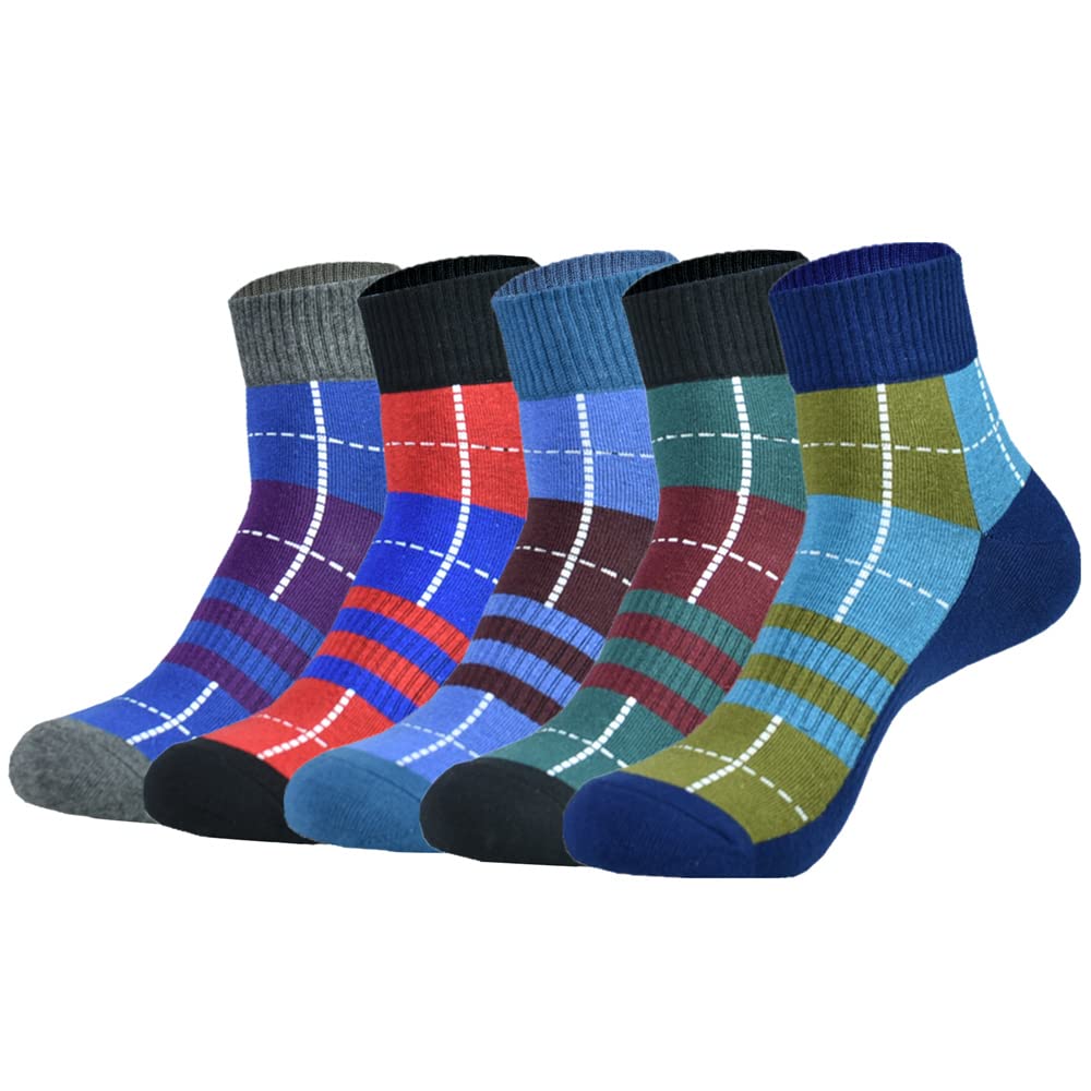 FLGYTH Men Socks- Low Cut Ankle Sock- Men Motion Short Socks Casual Colourful Novelty Cotton Socks 9-12
