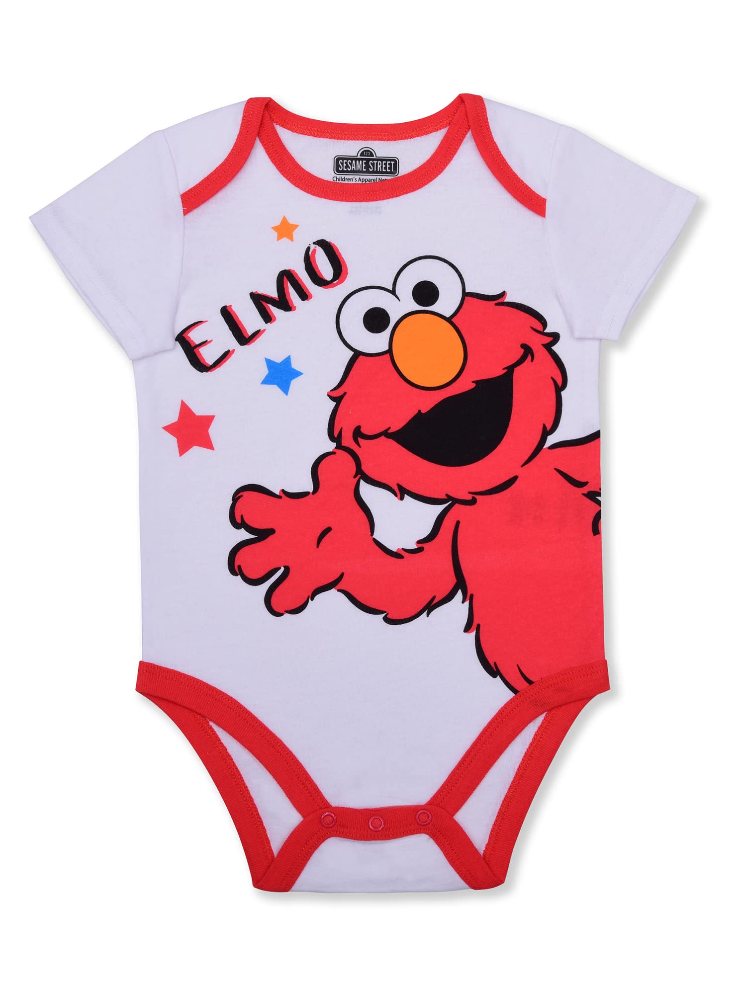 Sesame Street Boys’ Elmo Bodysuit and Jogger Set for Newborn and Infant – Red/White