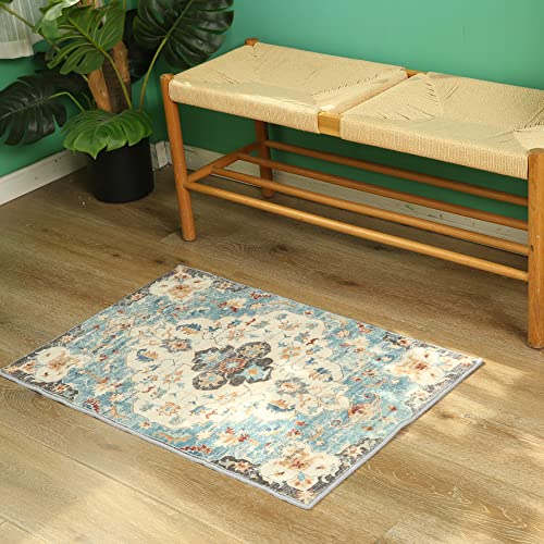 likuso Area Rug Living Room Rug.2'x3' Washable Farmhouse Boho Moroccan Throw Accent Rug for Kitchen Dining Room Home Under Table Floor Indoor Area Rug