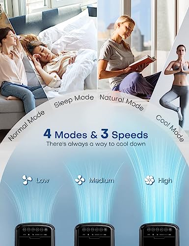 TEMEIKE Portable Air Conditioner, 3-IN-1 Evaporative Air Cooler Windowless, 4 Modes & 3 Speeds Personal Swamp Cooler w/Humidifier, Remote & 12H Timer, Evaporative Cooler for Room Home Office, 22-Inch