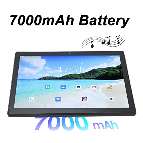 DAUERHAFT 10.1 Inch Tablet, Octa Core CPU Gaming Tablet, 8GB RAM 256GB ROM 1960x1080 Resolution, 8MP 16MP Camera 4G LTE Gaming Tablet for Office Travel 100‑240V(Black)