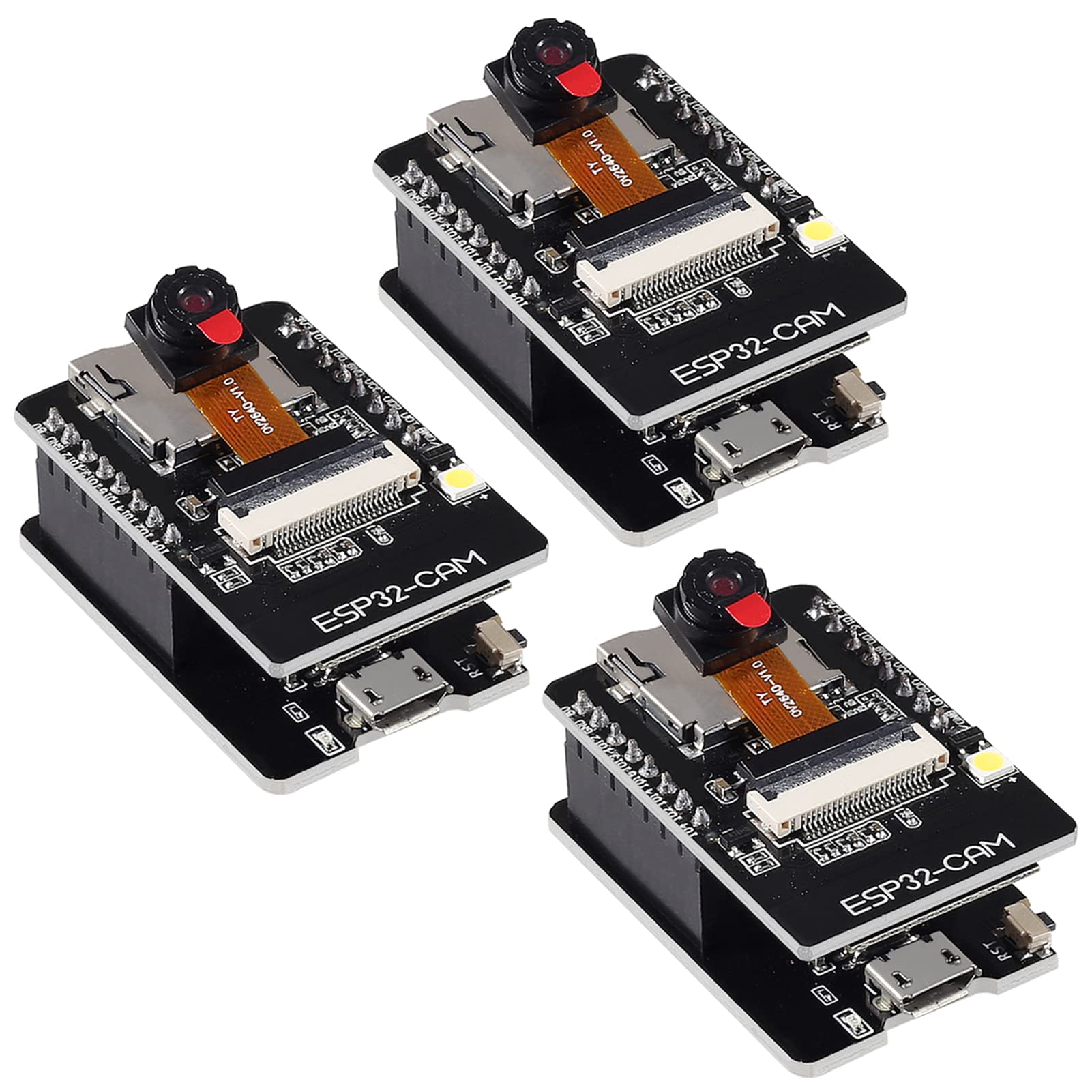 DWEII 3 Pieces ESP32-CAM WiFi Board ESP32-CAM-MB Micro USB to Serial Port CH340G with OV2640 2MP Camera Module Compatible with Arduino Raspberry Pi
