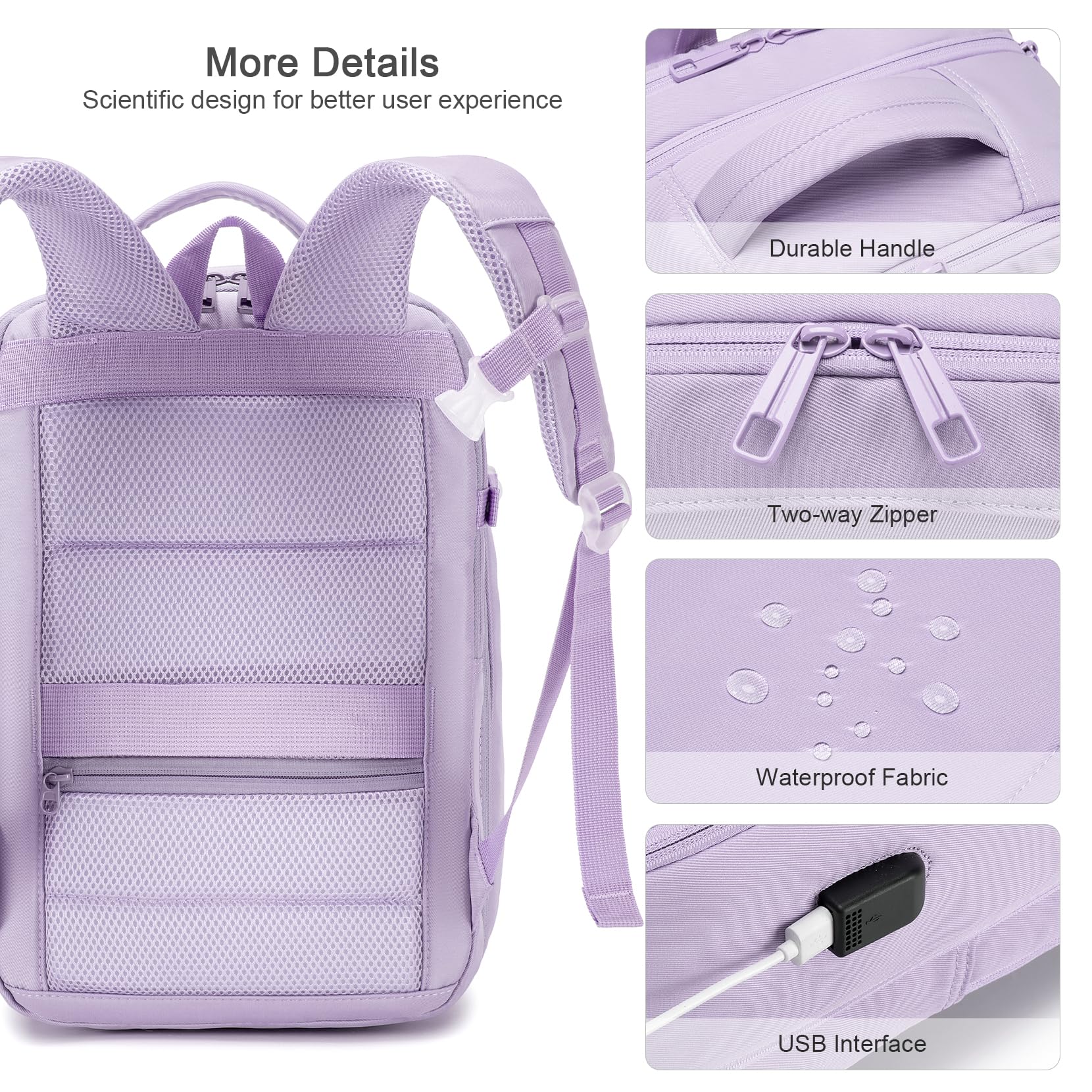 COSCOOA Expandable Travel Backpack for Men Women 15.7x7.8x9.8 Inch 20L Flight Approved Carry On Backpack Small Luggage Backpack, 15.6 Inch Laptop Business Daypack Weekender Bag