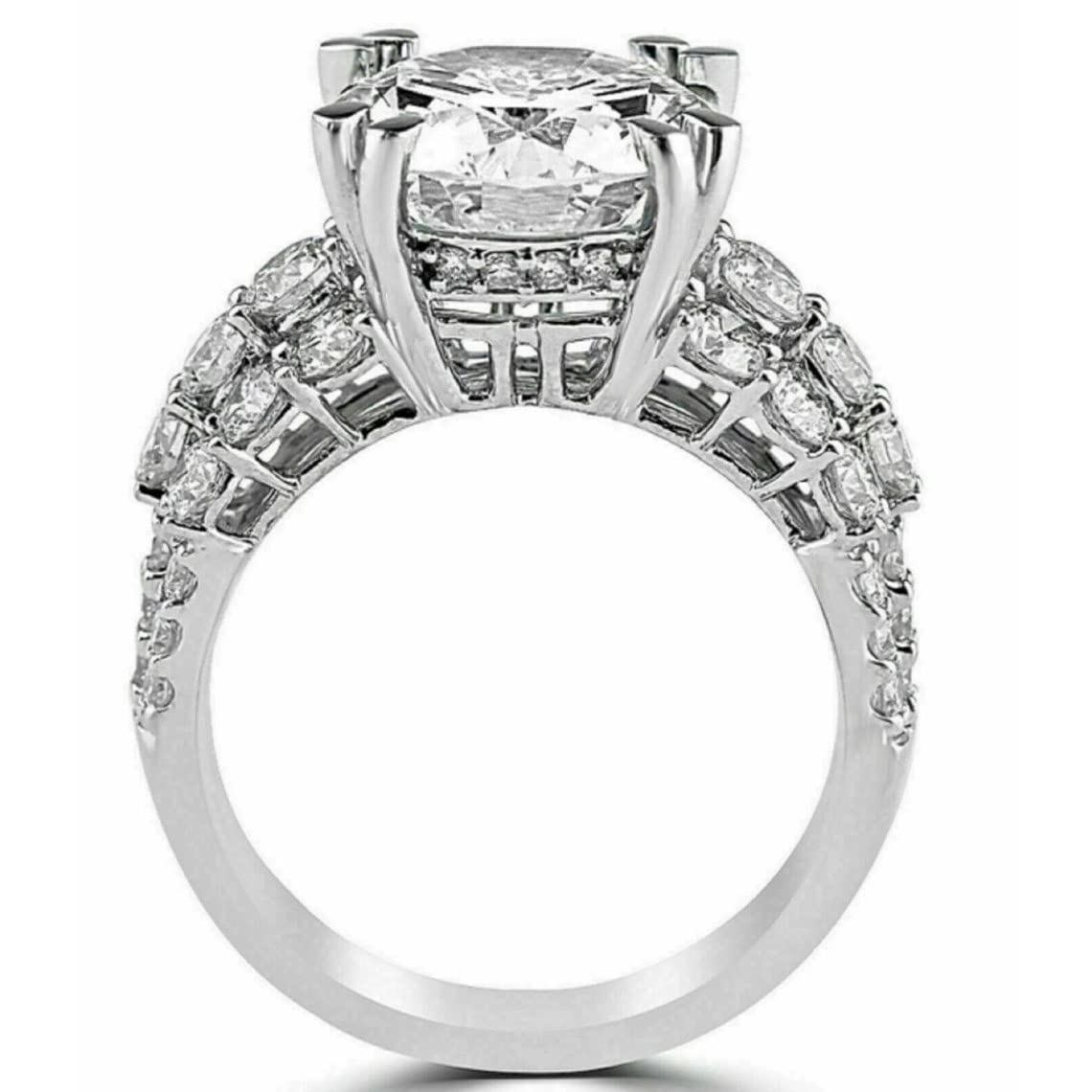 DESTINY JEWEL 3.22CT Round Cut Diamond D/VVS1 Engagement Wedding Ring, Solid 925 Silver Ring_US:- 3.22ct15