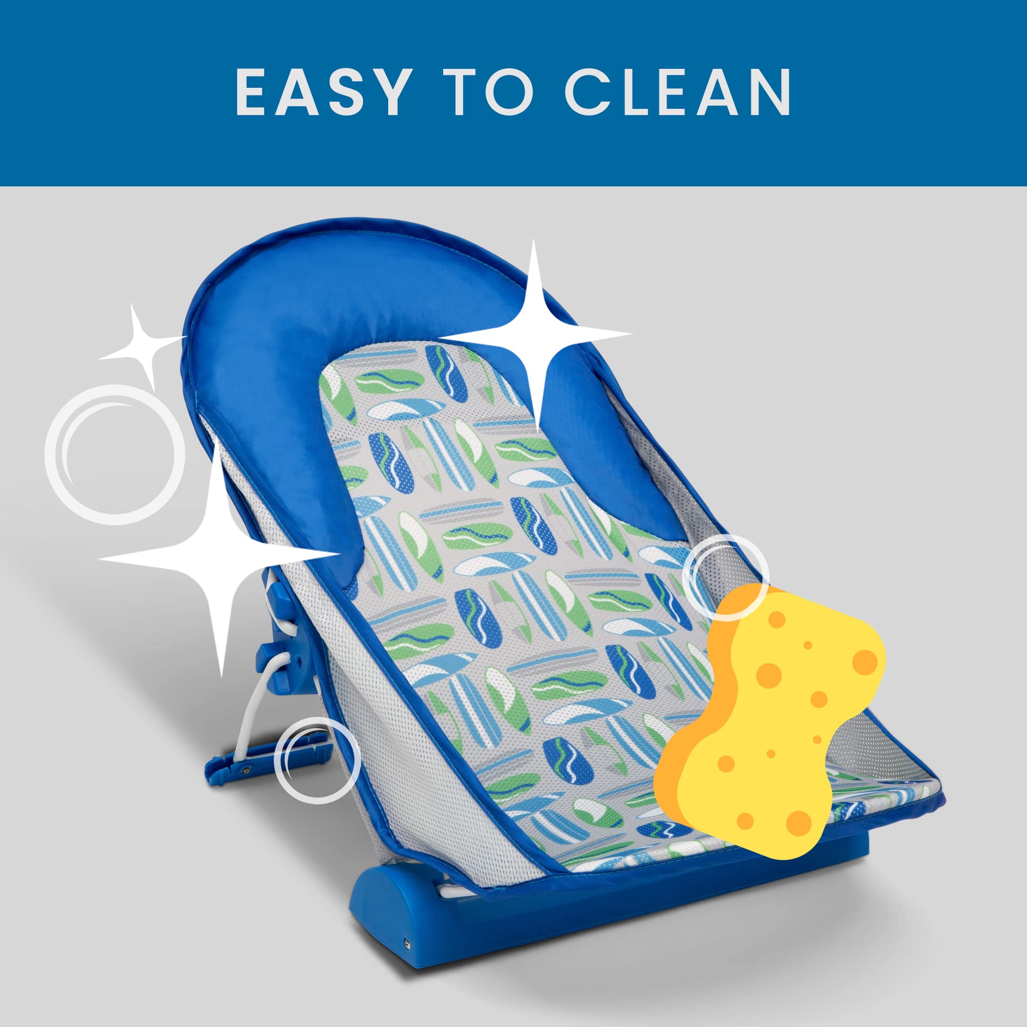 Delta Children Baby Bather Includes 2 Reclining Positions, Surf