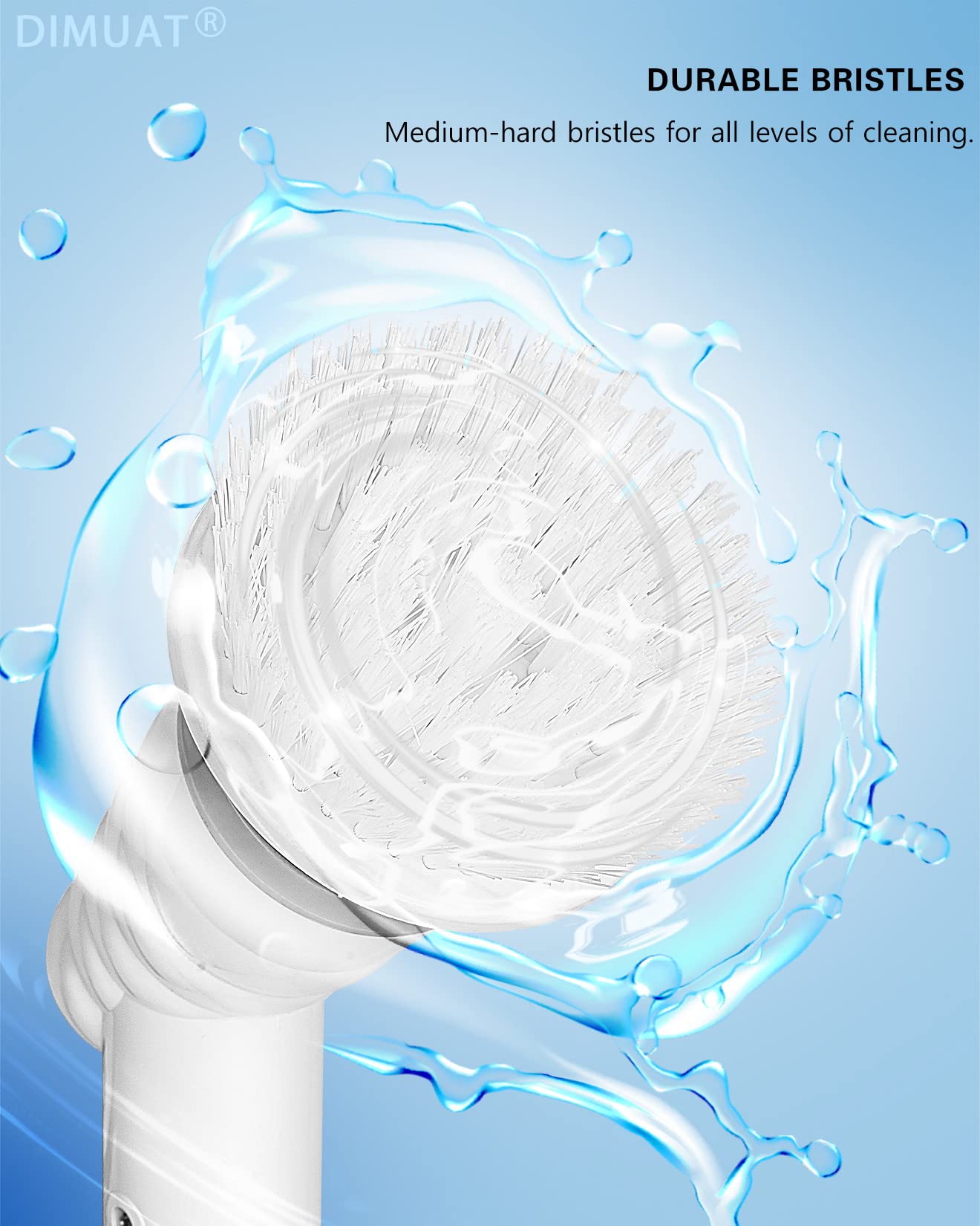 DIMUAT Electric Spin Scrubber, Shower Scrubber for Cleaning, Cordless Grout Power Bathroom Cleaner for Cleaning Tile, Floor, Bathtub
