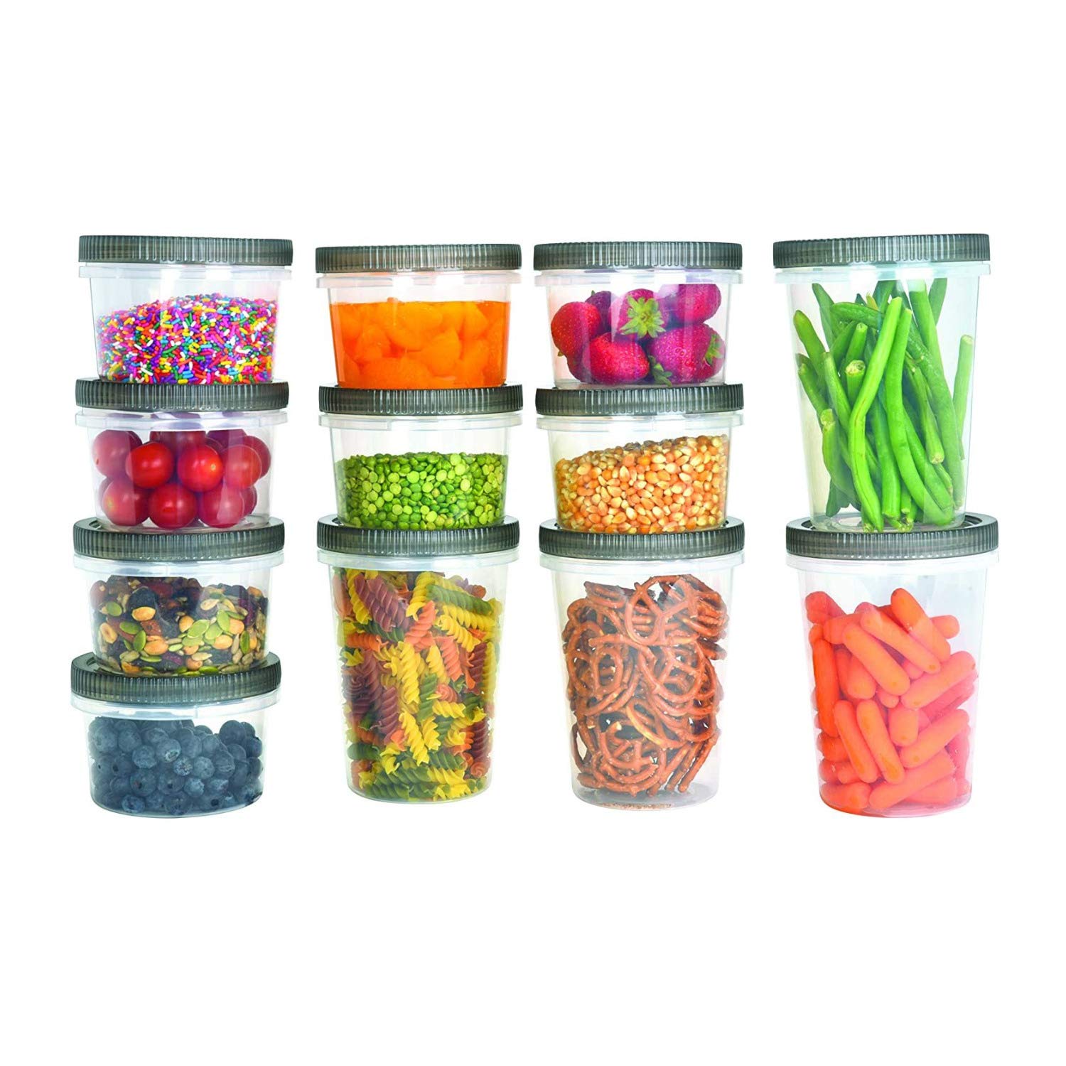 Cuisinart DFP14BKSY Custom 14-Cup Food Processor (Black Stainless) with 25-Piece Plastic Storage Containers Bundle (2 Items)