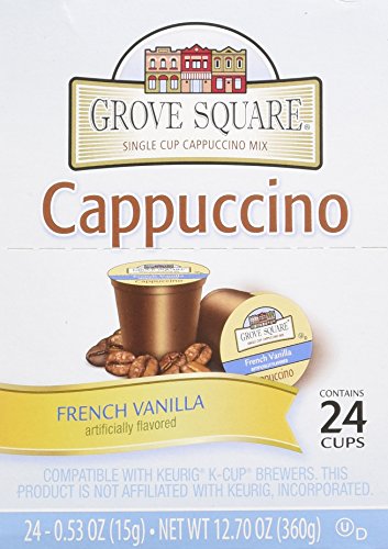 Grove Square Cappuccino Cups, French Vanilla, Single Serve Cup for Keurig K-Cup Brewers, 24 Count (Pack of 2)