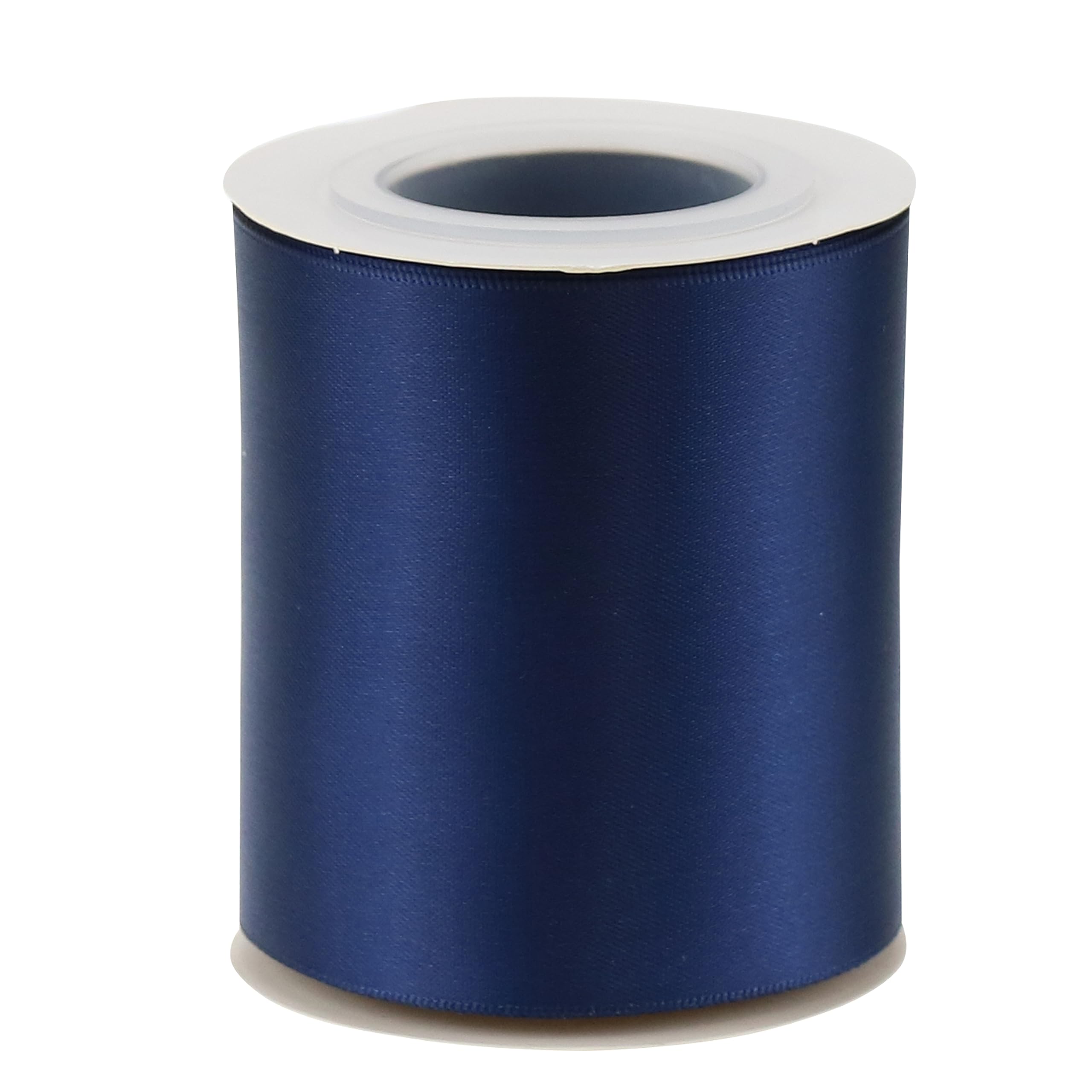 DINDOSAL Navy Ribbon 3 Inch Double Faced Satin Ribbon Thick Navy Blue Ribbon for Wedding Decor, Chair Sash, Gift Wrapping, Party Favor, Flower Arrangement, Craft Supplies, Bows - 10Yards