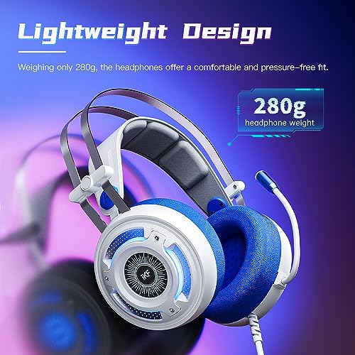 iKF Kira Gaming Wired Headphone for PC - Computer with Noise Cancelling Mic,7.1Surround Sound,50MMDriver -Headset with Call Noise Cancelling for PS4/PS5, Laptop, Office(Black)