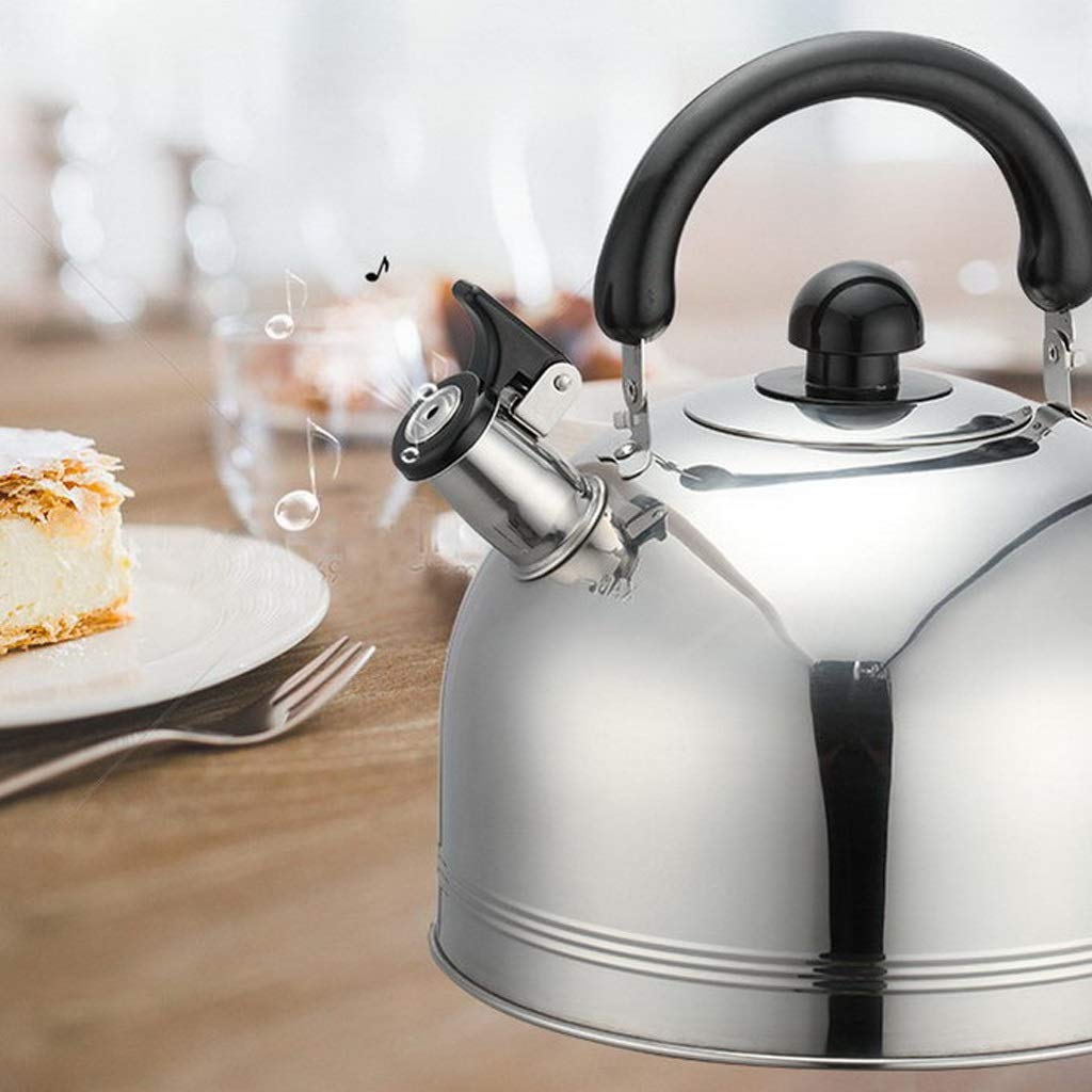 Creative Silver Kettle Large Capacity Kettle Whistling Teapot Stainless Steel Teapot With Ergonomic Handle (6L,202.9OZ) Multifunctional water kettle