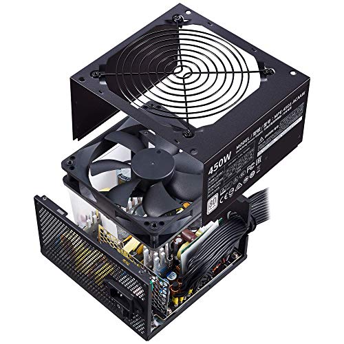 Cooler Master MWE White 450 80+ White 450W PSU with HDB Silent 120mm Fan, Single +12V Rail, Flat Black Cables