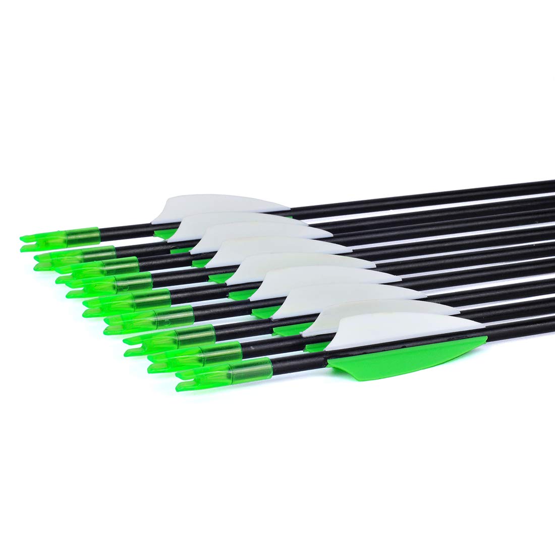 CUPID 31" Training Arrows-Archery Practice Target Arrows with Durable Shaft Blunt Tip for Kids Youth or Beginners on Recurve Bow Long Bow (12pcs Arrows, Green)