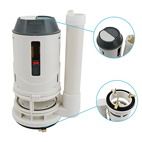 Lychee Light Dual Flush Valve Replacement Kit for One-piece Toilets, with Hydrator, Universal Tank Guts Rebuild Repair Parts and Assembly,3 Inch Dual Water Out (One-piece toilet fulsh valve)