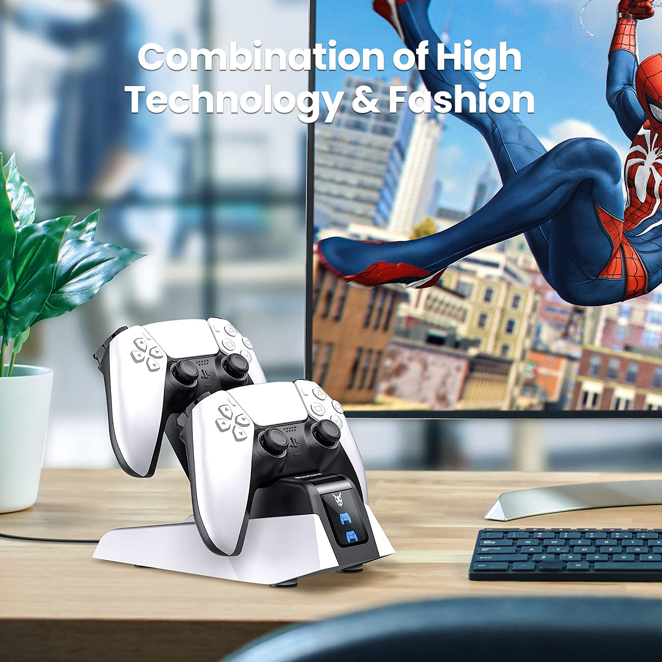 Dual Controller Charging Stand,Charging Station with Fast Charging,Dual Controller Charging Stand with LED Indicator