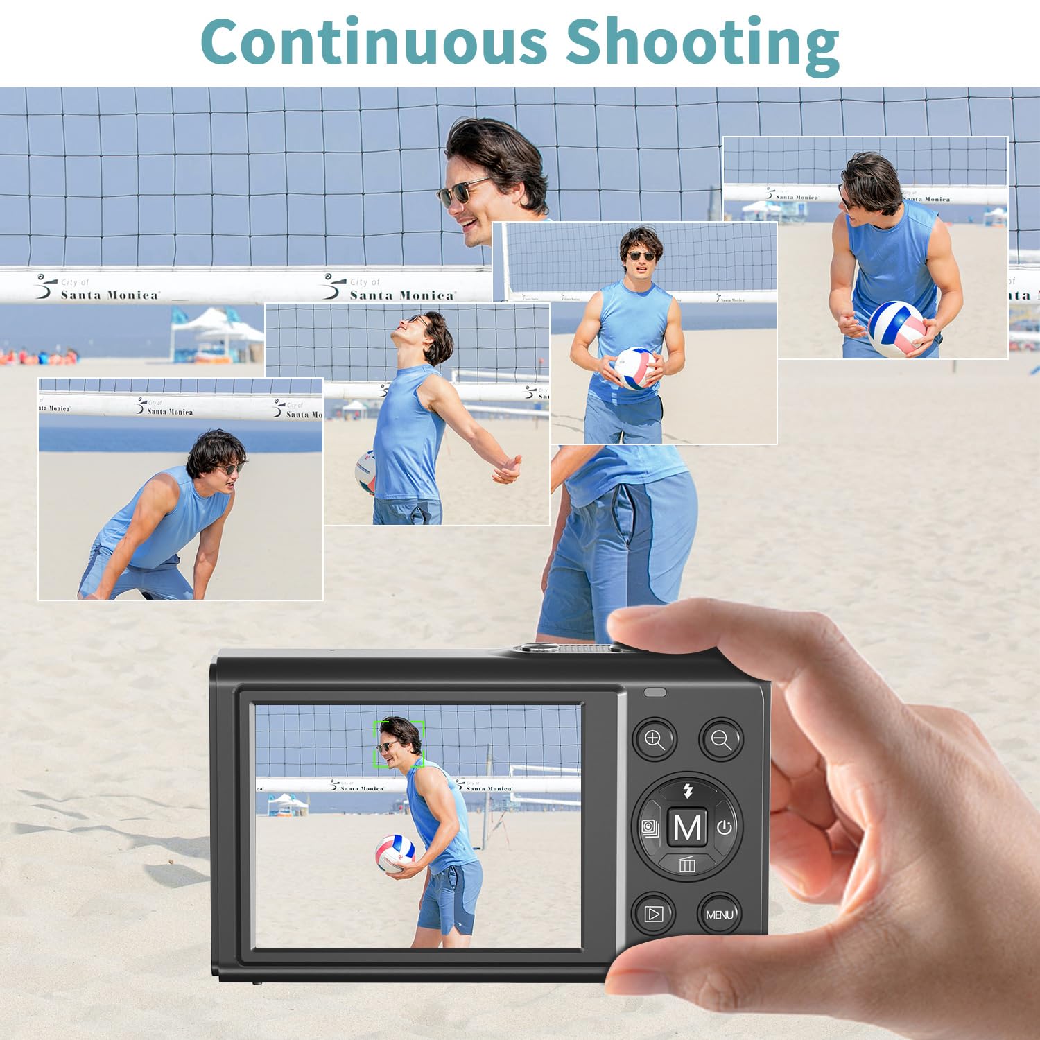 Digital Camera, Lecran FHD 1080P 44.0 Mega Pixels Vlogging Camera with 16X Digital Zoom, LCD Screen, Compact Portable Mini Cameras for Students