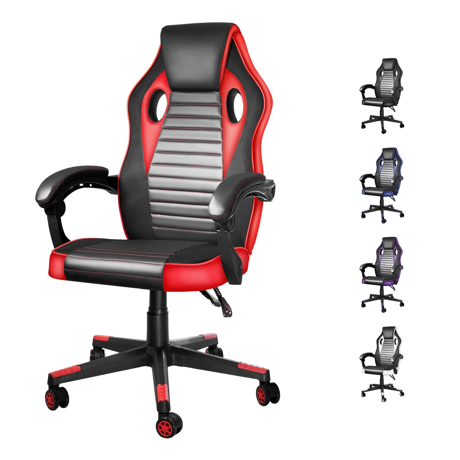DualThunder Gaming Chairs, Home Office Desk Chairs Clearance, Comfortable Cheap Gaming Office Chairs, Computer Chairs Video Game Chairs, Gaming Chairs for Teens Gamer, Swivel Rolling Chairs, Red
