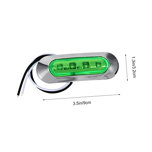 Mikinona 4pcs Boat Trailer Kit Turning Light Trailer Side Light Signal Side Marker Light Abs Truck Green LED Truck Tail Truck Indicator Light