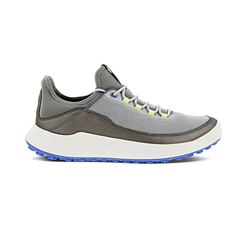 ECCO Men's Core Mesh Golf Shoe, Concrete/Sunny Lime, 11-11.5