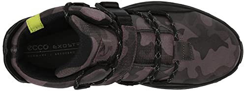 ECCO Men's Exostrike Gore-TEX Waterproof Buckle Hiking Boot, Titanium/Black, 10-10.5